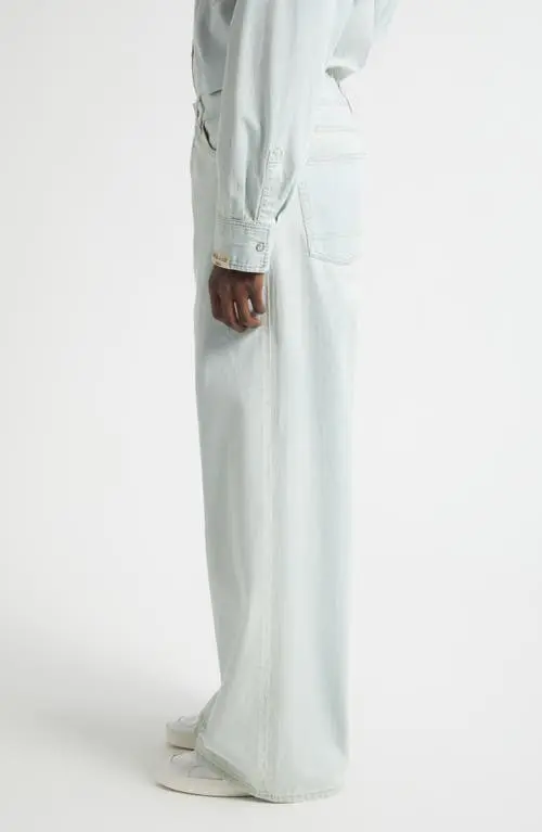 GOLDEN GOOSE Journey Parker Wide Leg Jeans - Light Blue