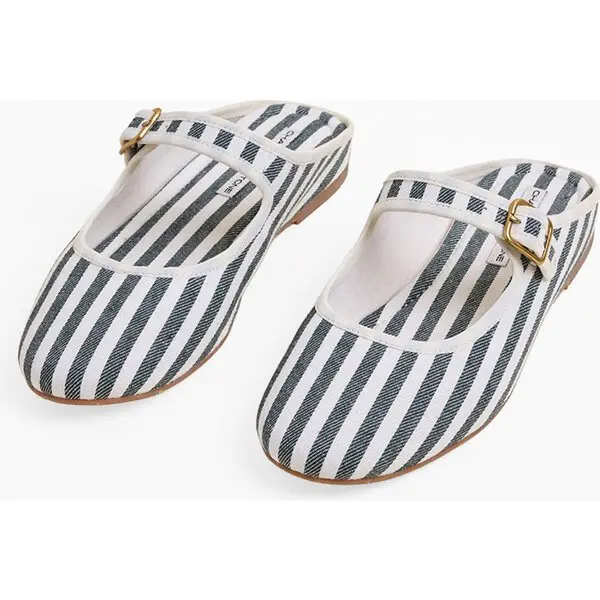 Charlotte Stone Willow Mary Jane Ballet Slides - Juniper Stripe