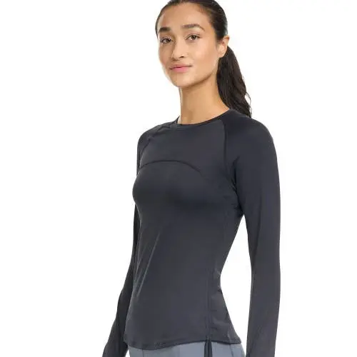 BLOQUV Sun And Uv Protection Drawstring Crew Shirt - Black