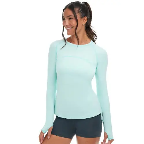 BLOQUV Sun And Uv Protection Drawstring Crew Shirt - Mint