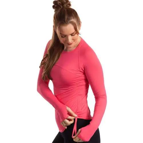 BLOQUV Sun And Uv Protection Drawstring Crew Shirt - Watermelon