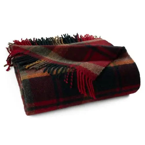 PRINCE OF SCOTS Highland Tweeds Shetland Lambswool Throw - Dark Maple