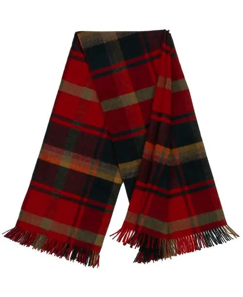 PRINCE OF SCOTS Highland Tweeds Shetland Lambswool Throw - Red Maple