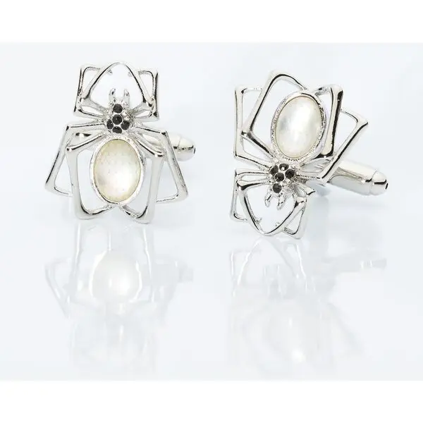 PRINCE OF SCOTS Crystal Spider Cufflinks - Silver