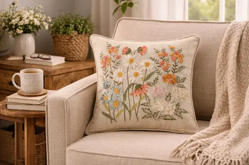 C&F HOME Daisy Garden Flowers Accent Throw Pillow 16" X 16