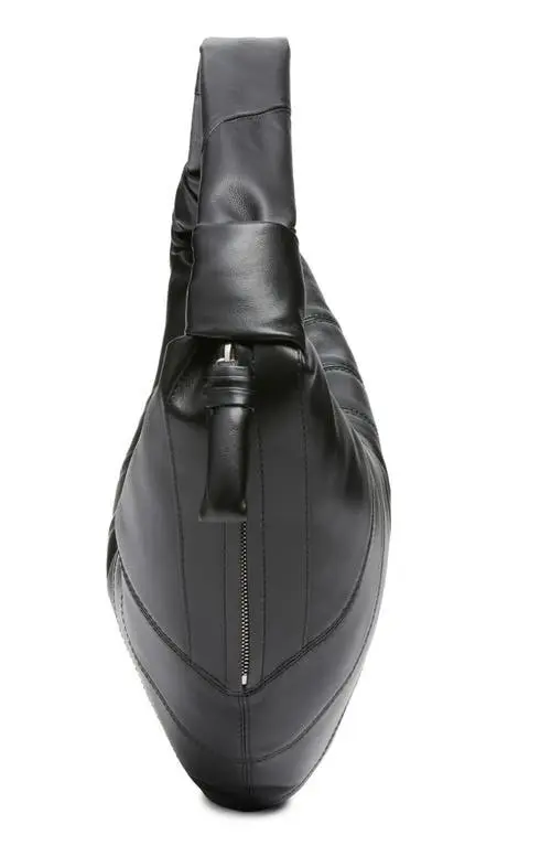 LEMAIRE Fortune Croissant Leather Shoulder Bag - Black