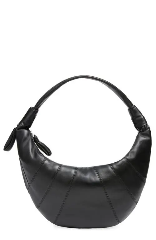 LEMAIRE Fortune Croissant Leather Shoulder Bag - Black