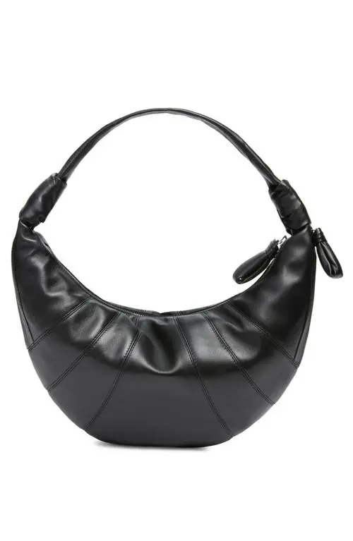 LEMAIRE Fortune Croissant Leather Shoulder Bag - Black