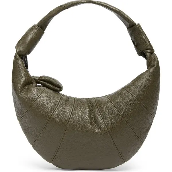 LEMAIRE Mini Fortune Croissant Leather Handbag - Dark Olive