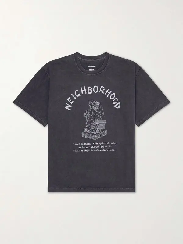 NEIGHBORHOOD Printed Cotton-jersey T-shirt
