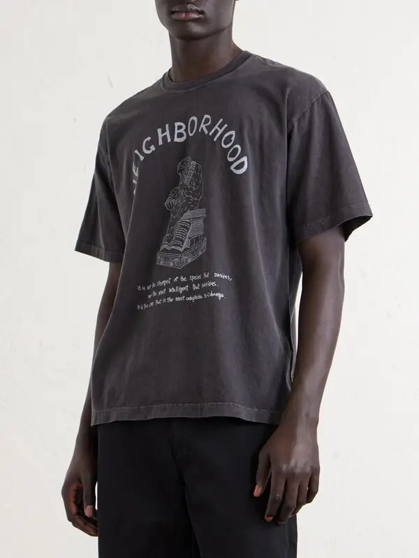 NEIGHBORHOOD Printed Cotton-jersey T-shirt