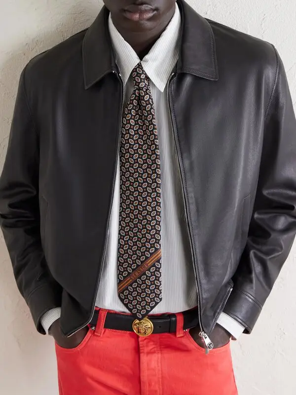 Versace Leather Blouson Jacket