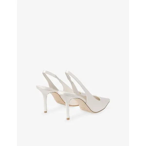 JIMMY CHOO Love Slingback 85 Satin Heels - Ivory