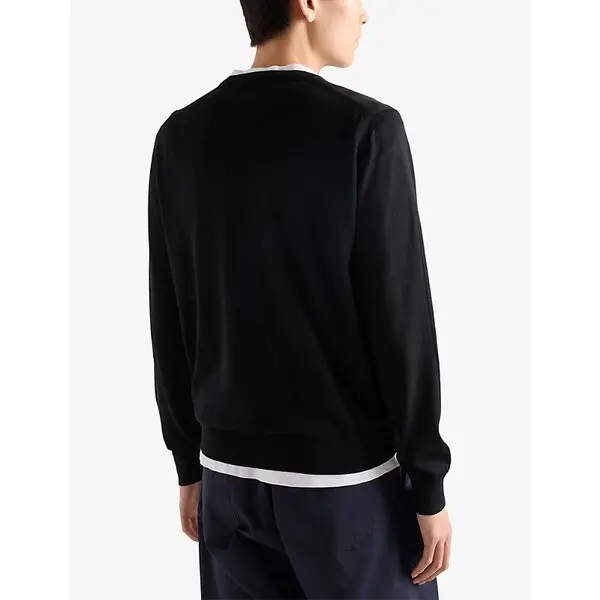 Prada Superfine Wool Crew-neck Jumper - Black