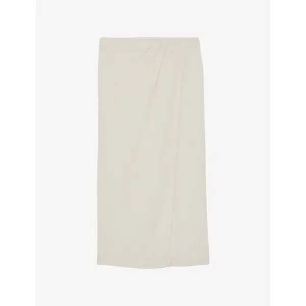 REISS Cotton-blend Maxi Wrap Skirt - Neutral