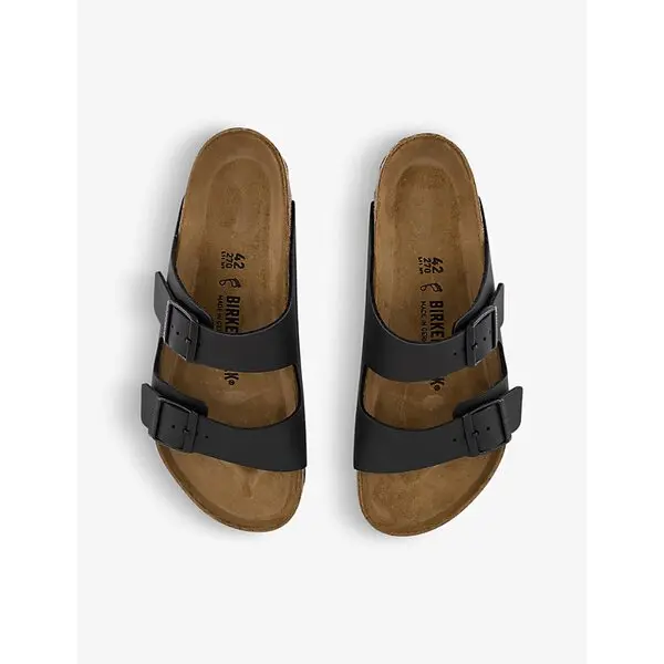 BIRKENSTOCK Arizona Double-strap Leather Sandals - Black