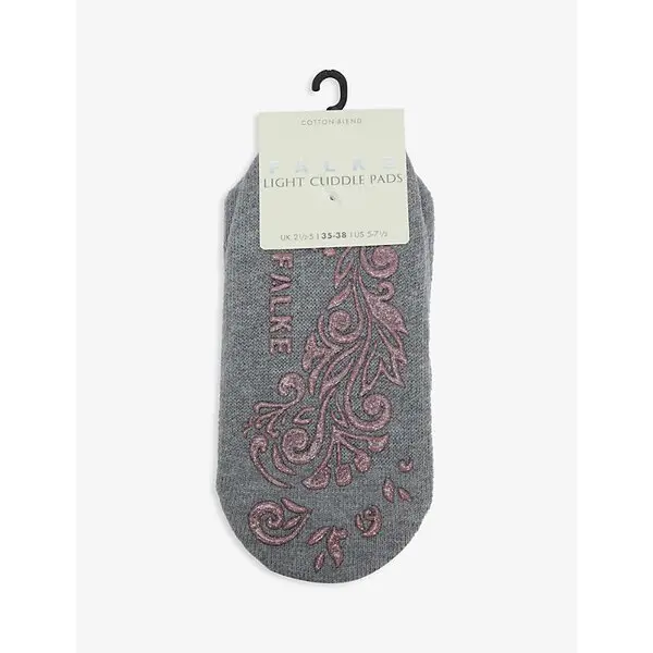 Falke Cuddle Pads Cotton And Wool-blend Socks - Silver