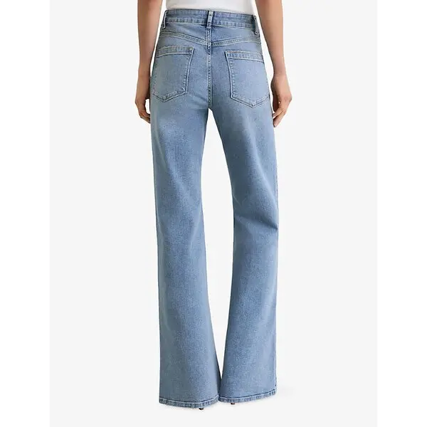 REISS Cali Flared Stretch-denim Jeans - Light Blue
