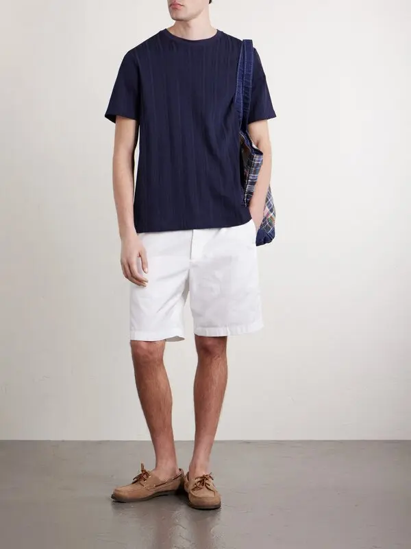 Mr P. Textured Organic Cotton T-shirt - Blue