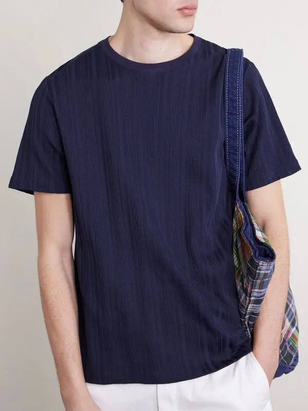 Mr P. Textured Organic Cotton T-shirt - Blue