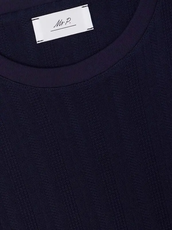 Mr P. Textured Organic Cotton T-shirt - Blue