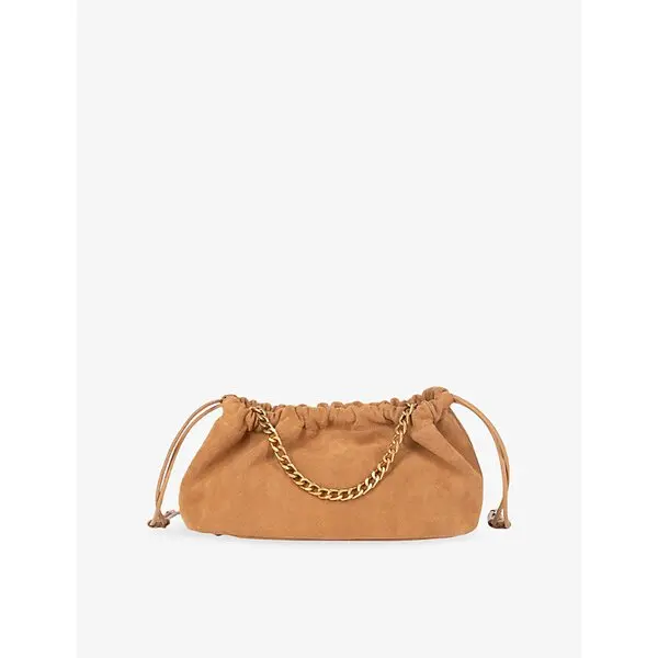 The Kooples Suede Shoulder Bag With Chain Strap