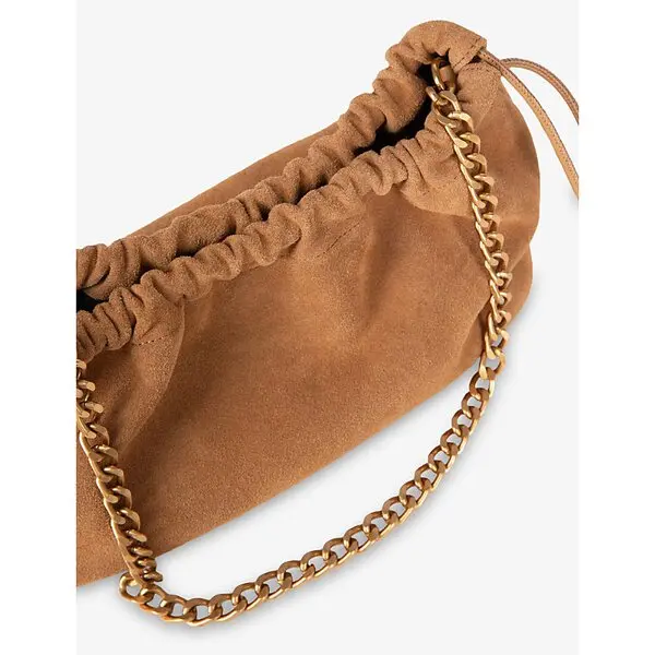 The Kooples Suede Shoulder Bag With Chain Strap