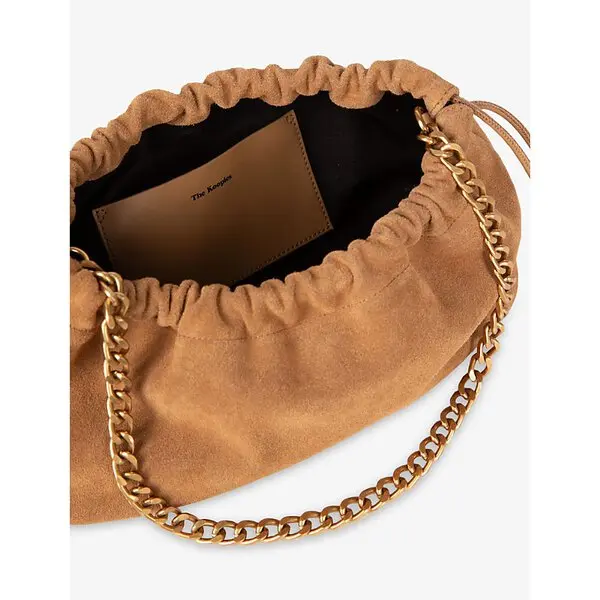 The Kooples Suede Shoulder Bag With Chain Strap