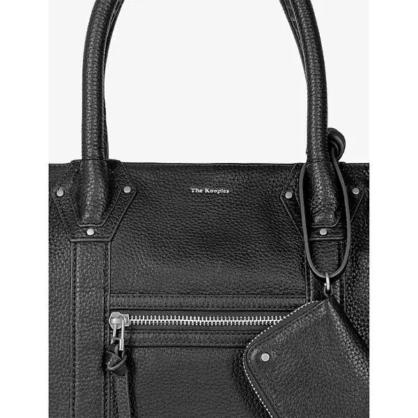 The Kooples Logo-embossed Leather Tote - Black
