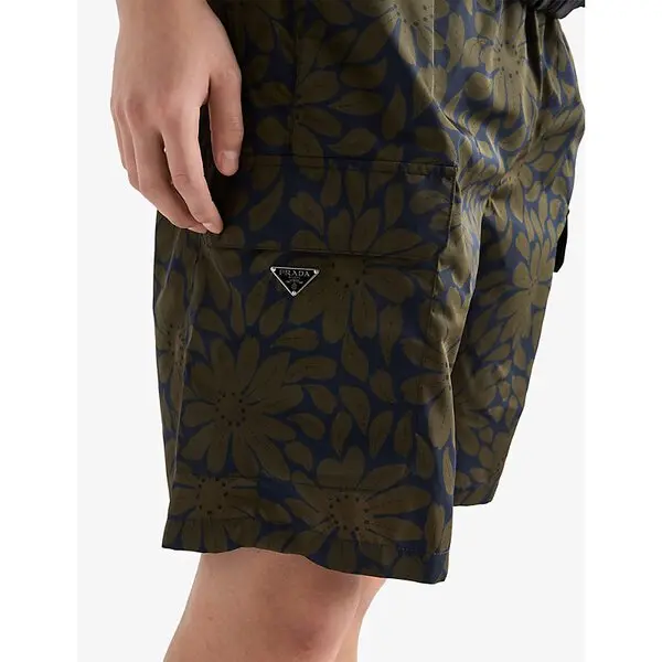Prada Re-nylon Floral-print Swim Shorts