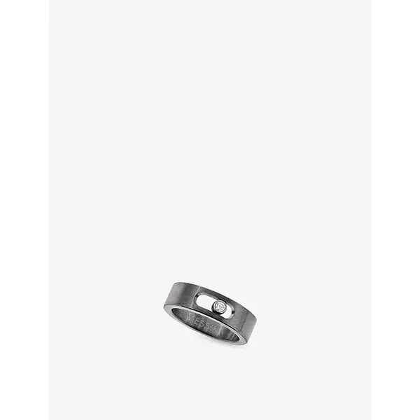 Messika Move Small Graphite Titanium And Diamond Ring - Grey