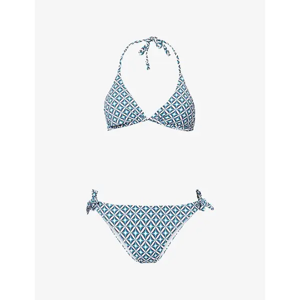 Max Mara Boabab Printed Bikini Top - Turquoise