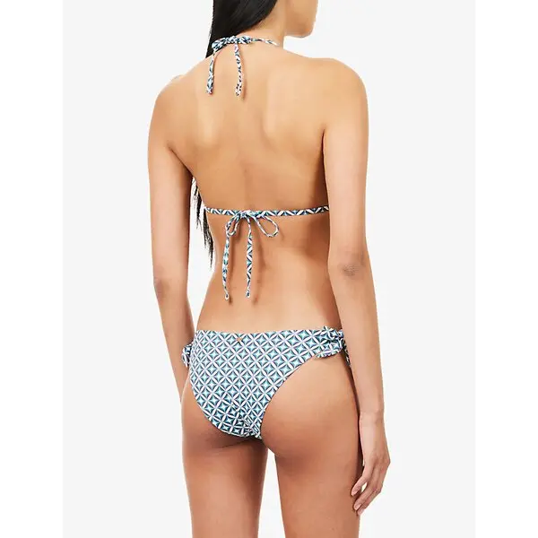 Max Mara Boabab Printed Bikini Top - Turquoise
