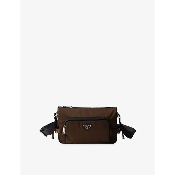 Prada Re-nylon And Leather Shoulder Bag - Black