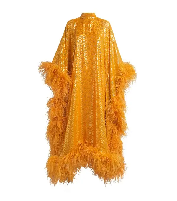 TALLER MARMO Sequin Tulle Casta Diva Opulence Gown - Orange