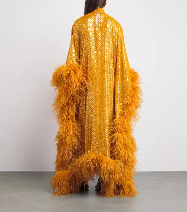 TALLER MARMO Sequin Tulle Casta Diva Opulence Gown - Orange
