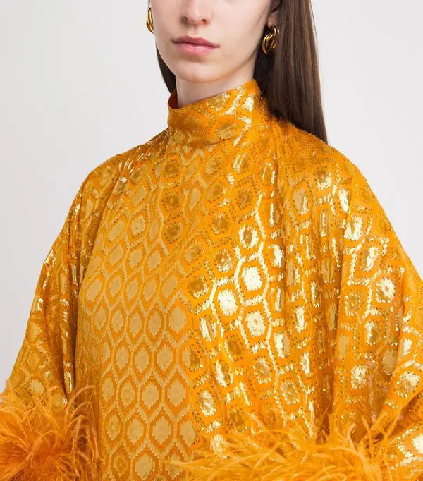 TALLER MARMO Sequin Tulle Casta Diva Opulence Gown - Orange