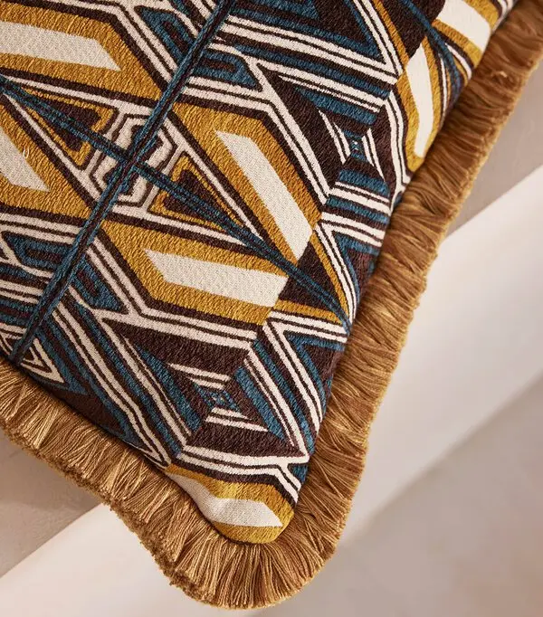 SOHO HOME Jacquard Aspen Square Cushion - Yellow
