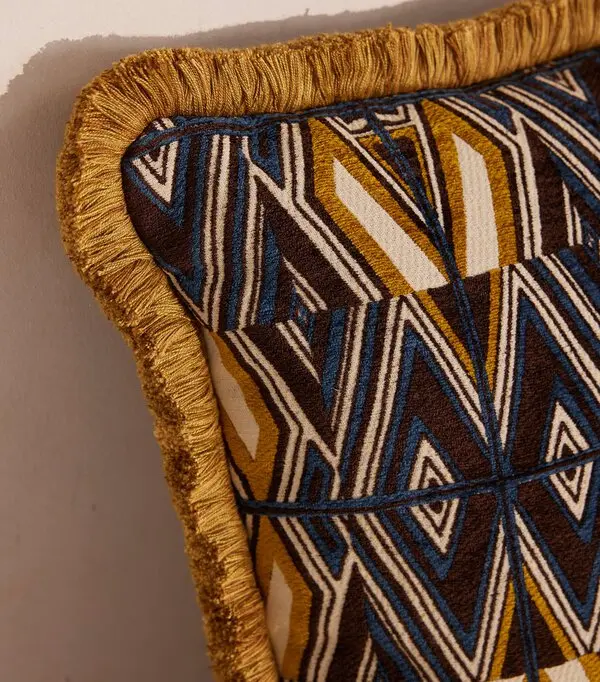 SOHO HOME Jacquard Aspen Square Cushion - Yellow