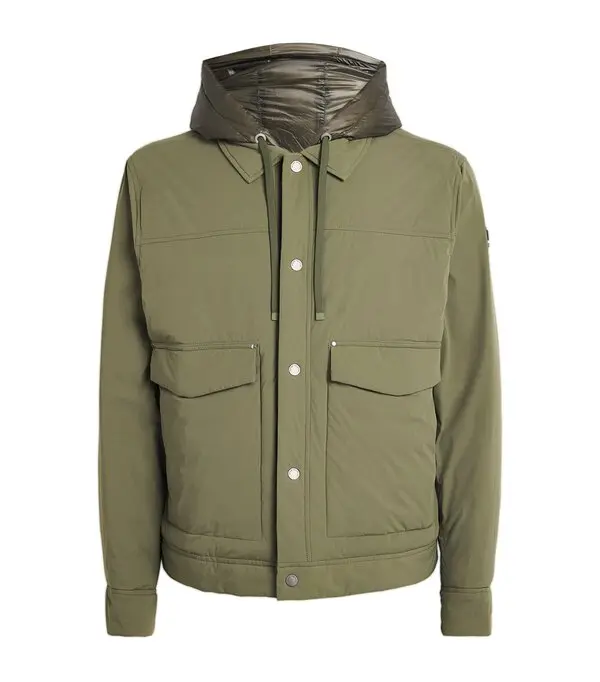 Moose Knuckles Down Brixton Trucker Jacket Upf 50 - Green