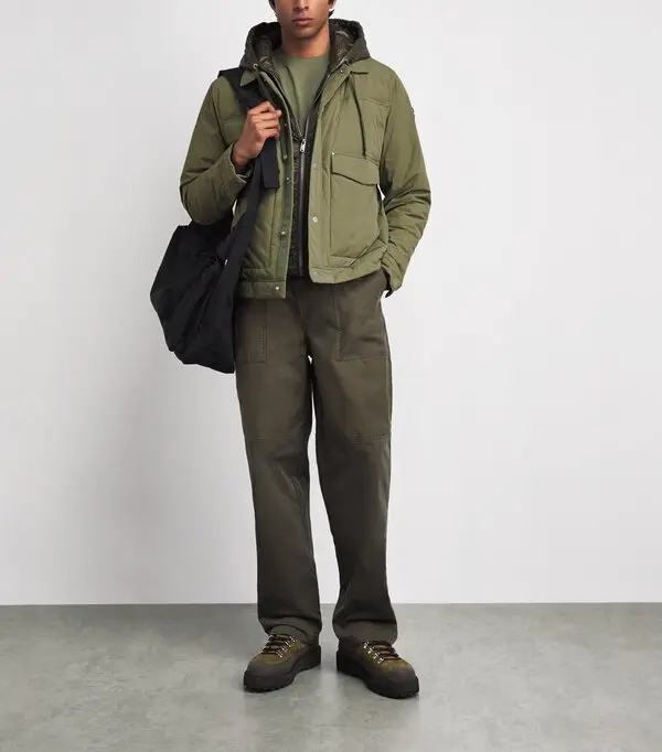 Moose Knuckles Down Brixton Trucker Jacket Upf 50 - Green