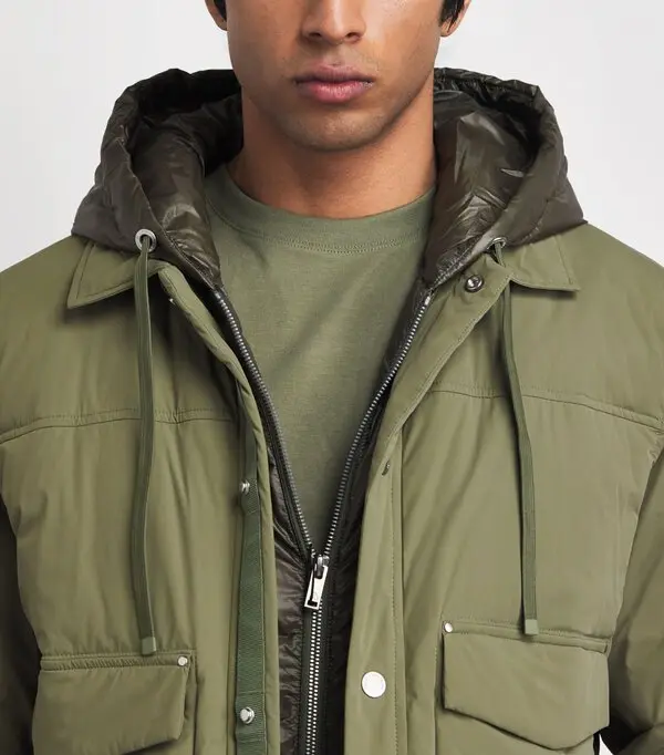 Moose Knuckles Down Brixton Trucker Jacket Upf 50 - Green