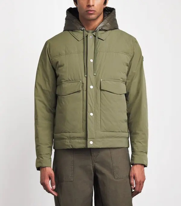 Moose Knuckles Down Brixton Trucker Jacket Upf 50 - Green