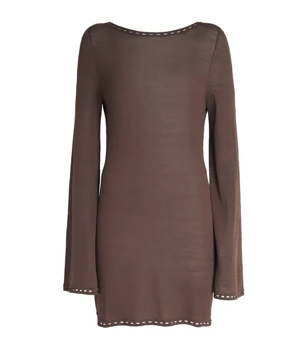 AWAY THAT DAY Open-back Mahe Mini Dress - Brown