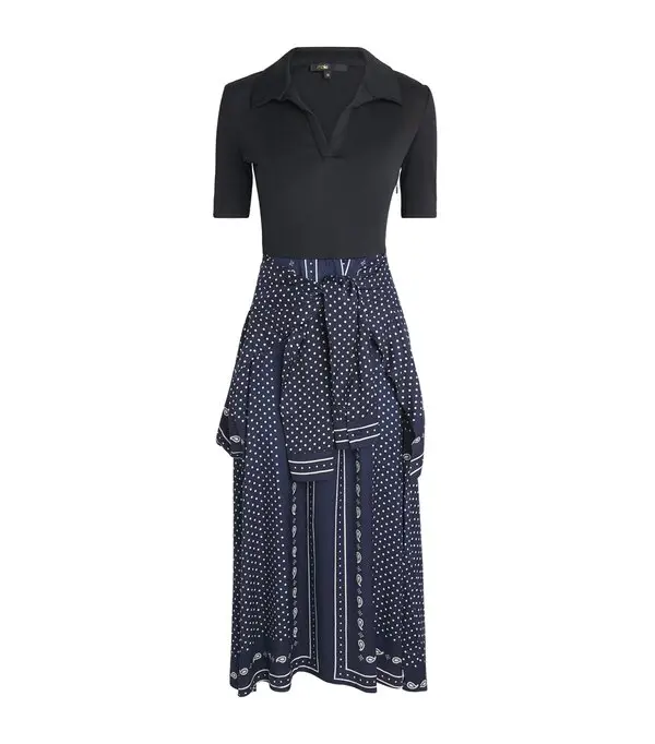 Maje Printed Layered Midi Dress - Blue
