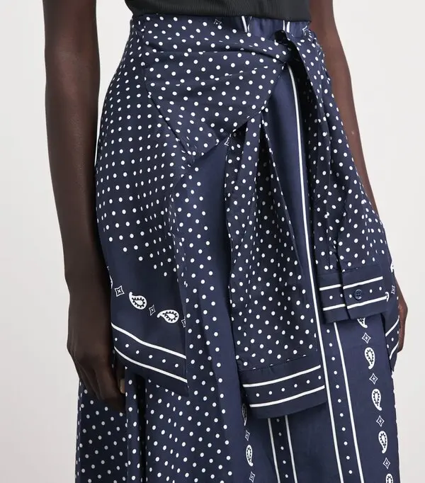 Maje Printed Layered Midi Dress - Blue