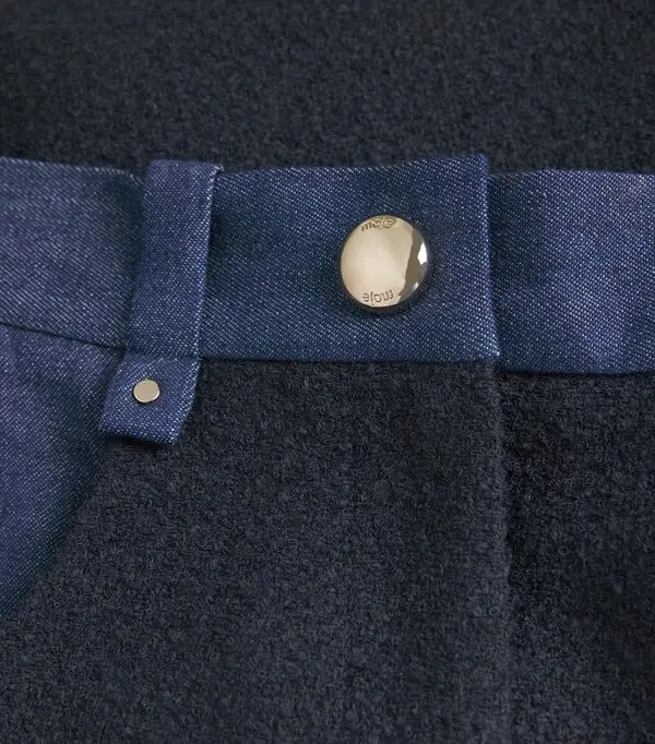 Maje Tweed Denim-trim Shorts