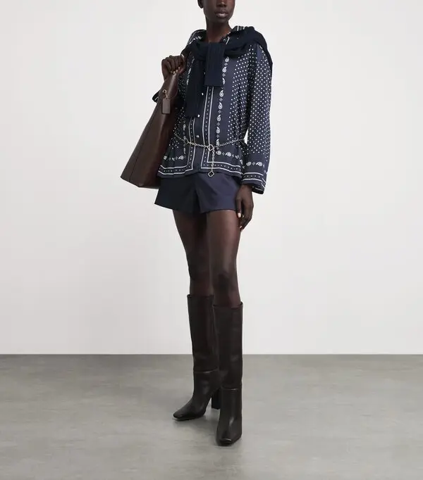 Maje Printed Belted Shirt