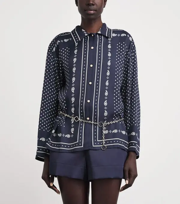 Maje Printed Belted Shirt