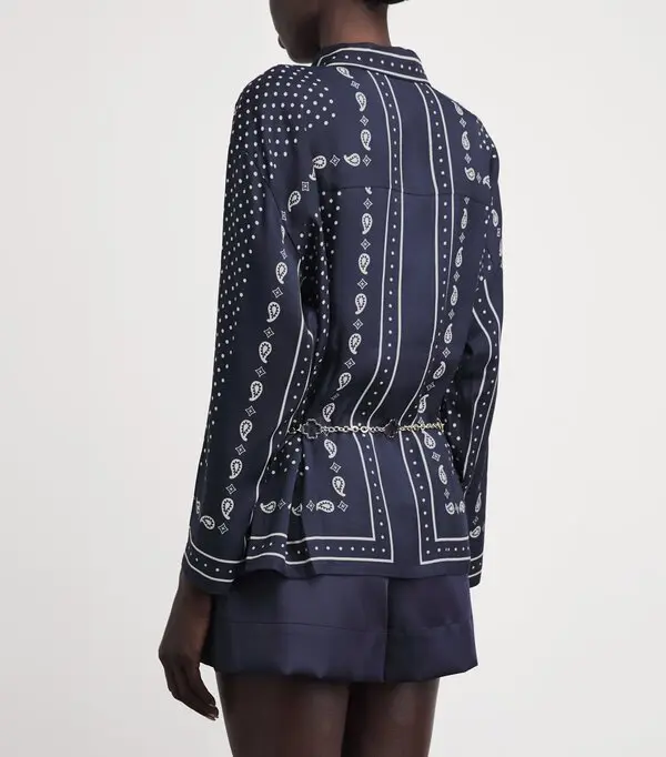 Maje Printed Belted Shirt